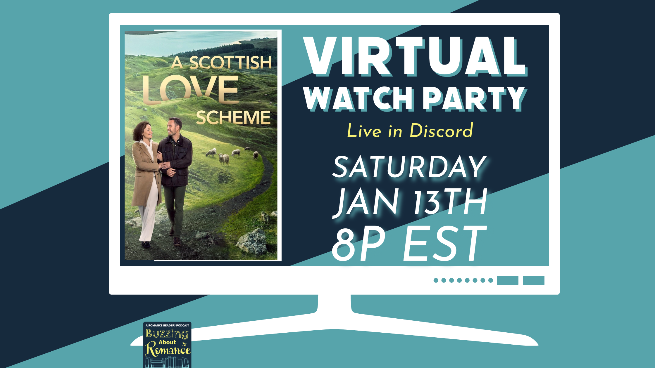 Discord Watch Party-A Scottish Love Scheme Live - Bookcase and Coffee