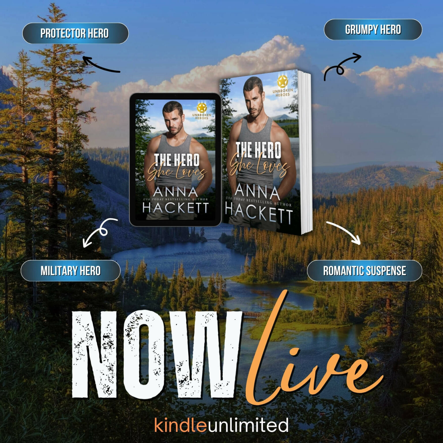 The Hero She Loves | Anna Hackett - Bookcase and Coffee